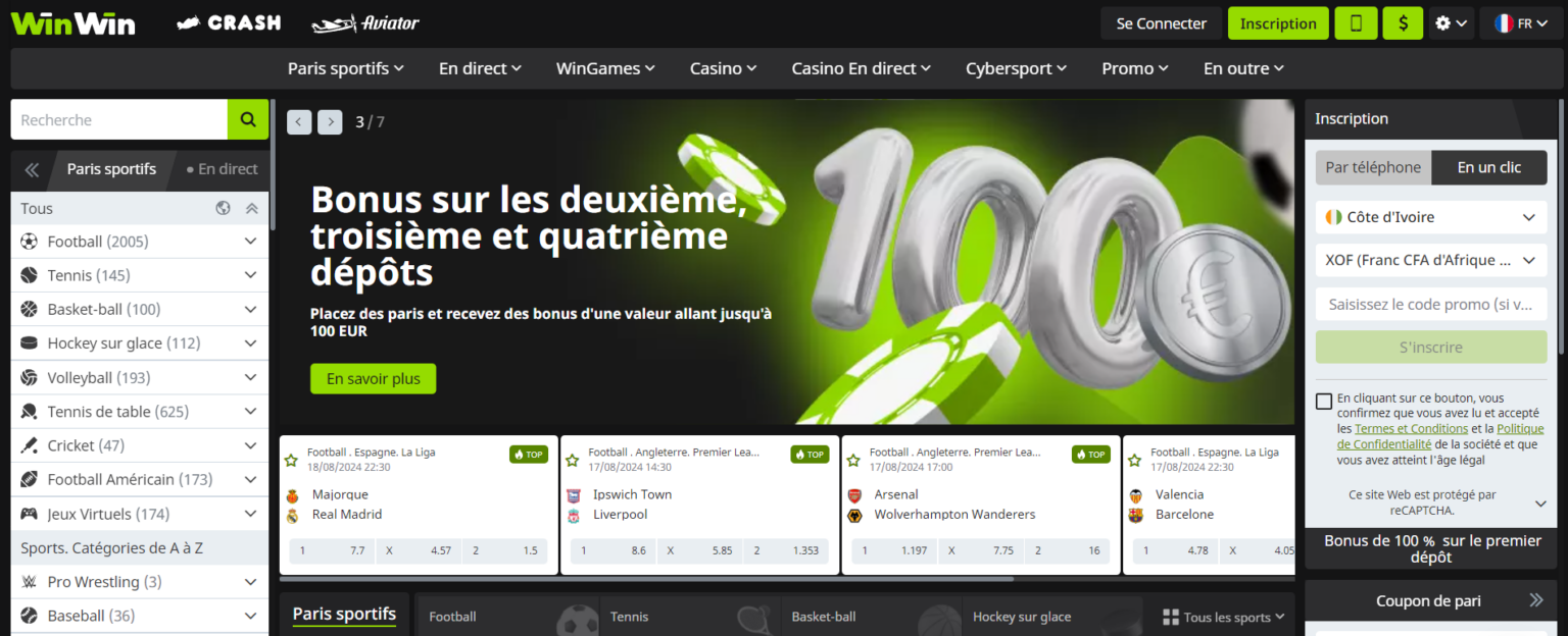 WinWin Afrique ⇒ Bookmaker ⊳ Win Win Bet ⊳ Paris sportifs en ligne ...